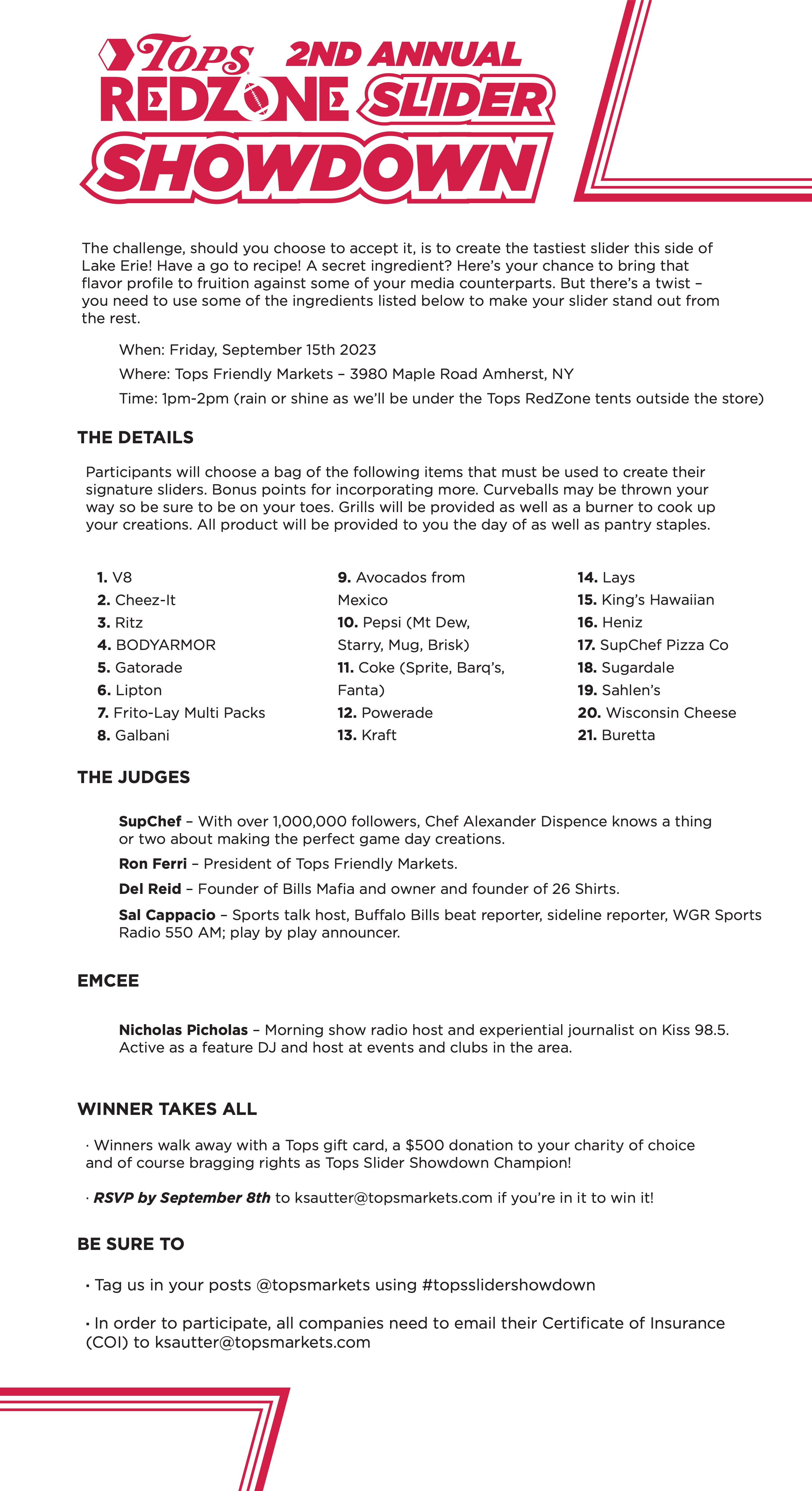 Tops Friendly Markets - Red Zone Slider Showdown